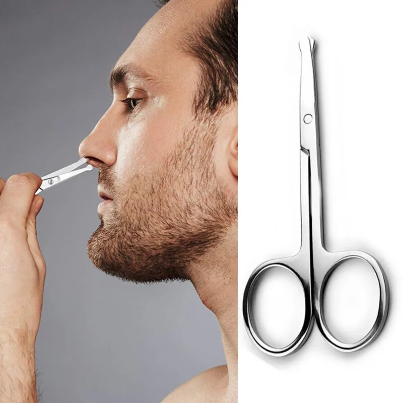 Facial Hair Scissors Rounded Pro Stainless Steel Mustache Nose Hair ...