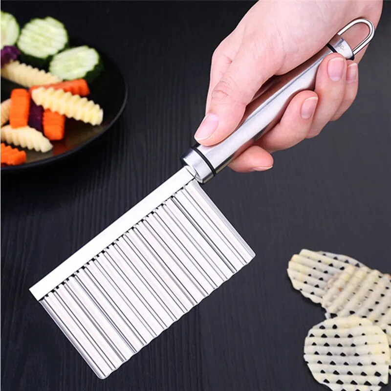 Stainless Steel Potato Cutter Ripple Wave Knife Slicer French Fries ...