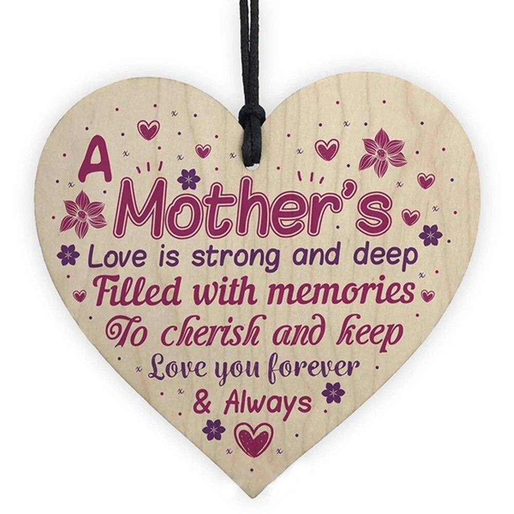 Mothers Day Wooden Love Hanging Heart Sign Mothers Day Presents Mum ...