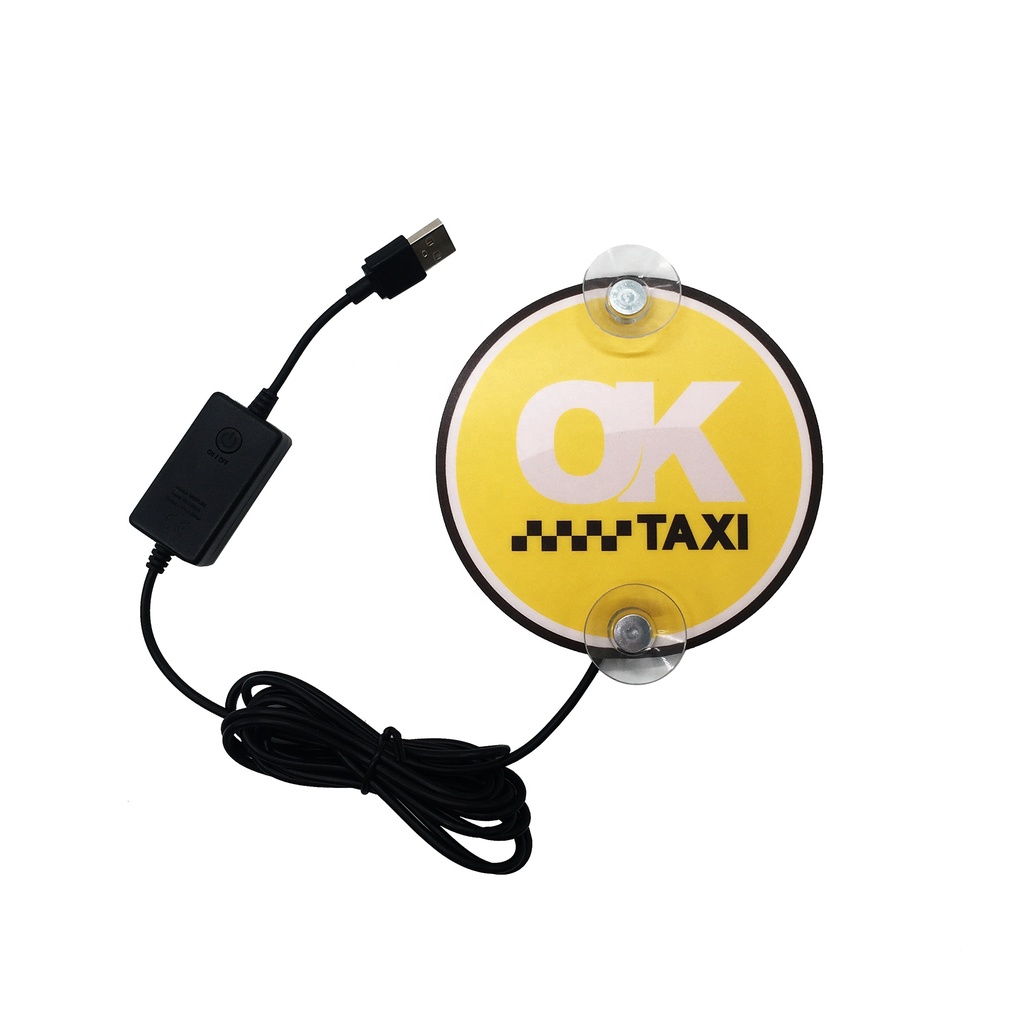 Customized EL car sticker for taxi Sign with 2 Suction Cup Removable ...