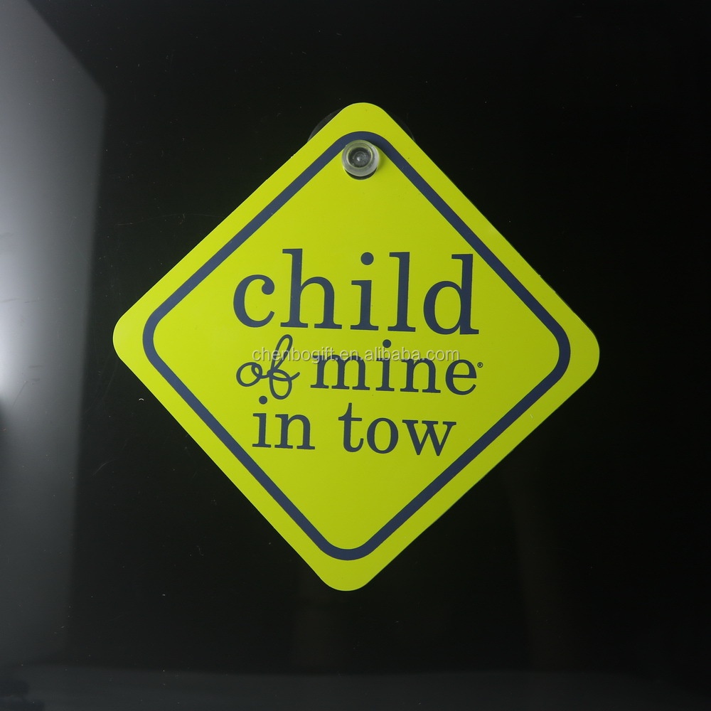 OEM Design customized Car Accessory Window Warning Signs with Suction ...