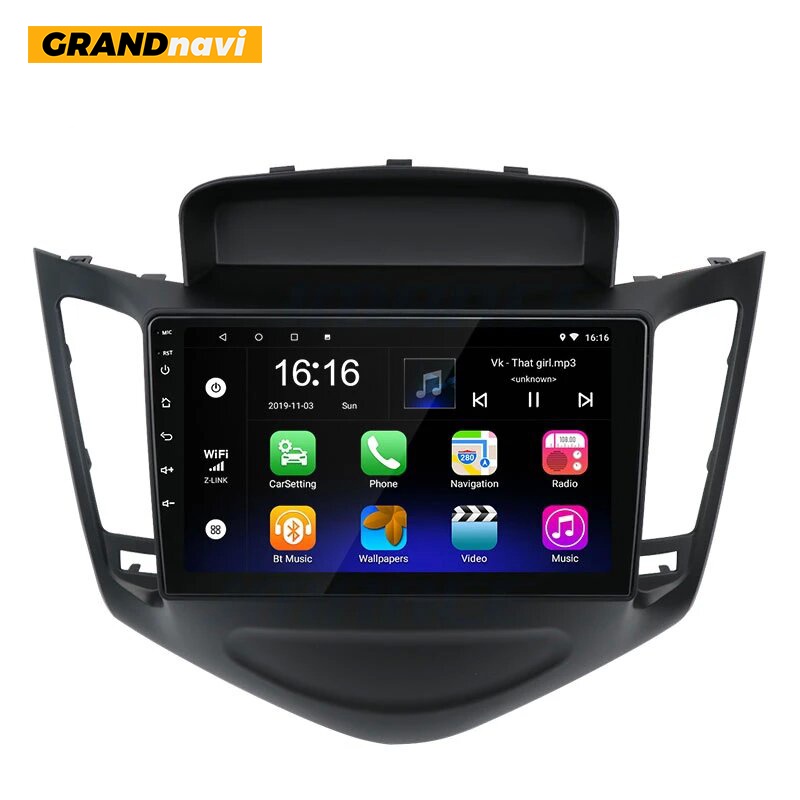 GRANDNAVI 2din 9inch Android Car Radio GPS Navigation WIFI BT Call FM ...