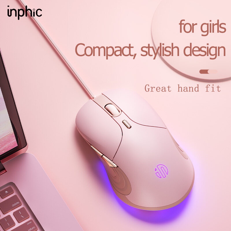 INPHIC B8 Wired Gaming Mouse 7200 DPI Adjustable 6 Buttons Macro ...