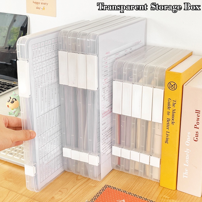 A4/A5 New Transparent File Box Document Organizers Folder Paper Storage ...