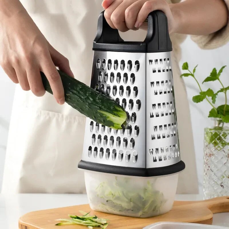 【Four-side Box Grater Vegetable Slicer Tower-shaped Potato Cheese ...