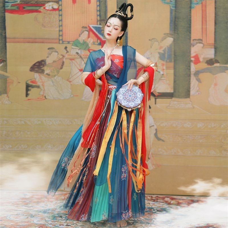 Chinese Style Classical Dance Hanfu Female Exotic Style Western Costume 5877