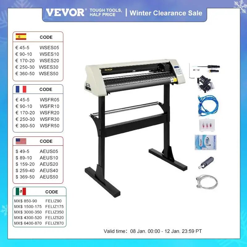VEVOR 28Inch Vinyl Cutter/Plotter Sign Cutting Machine Software 3 ...