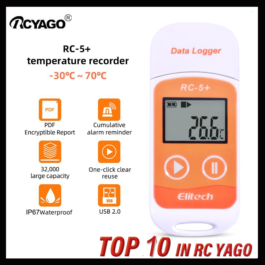 Elitech RC5 Highprecision Digital USB Temperature Data Logger Upgrade ...
