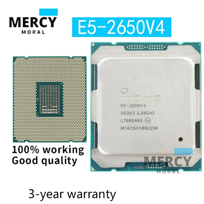 ♞Intel Xeon E5 2650V4 Processor SR2N3 2.2GHz twelve core 30M LGA 2011-3 ...