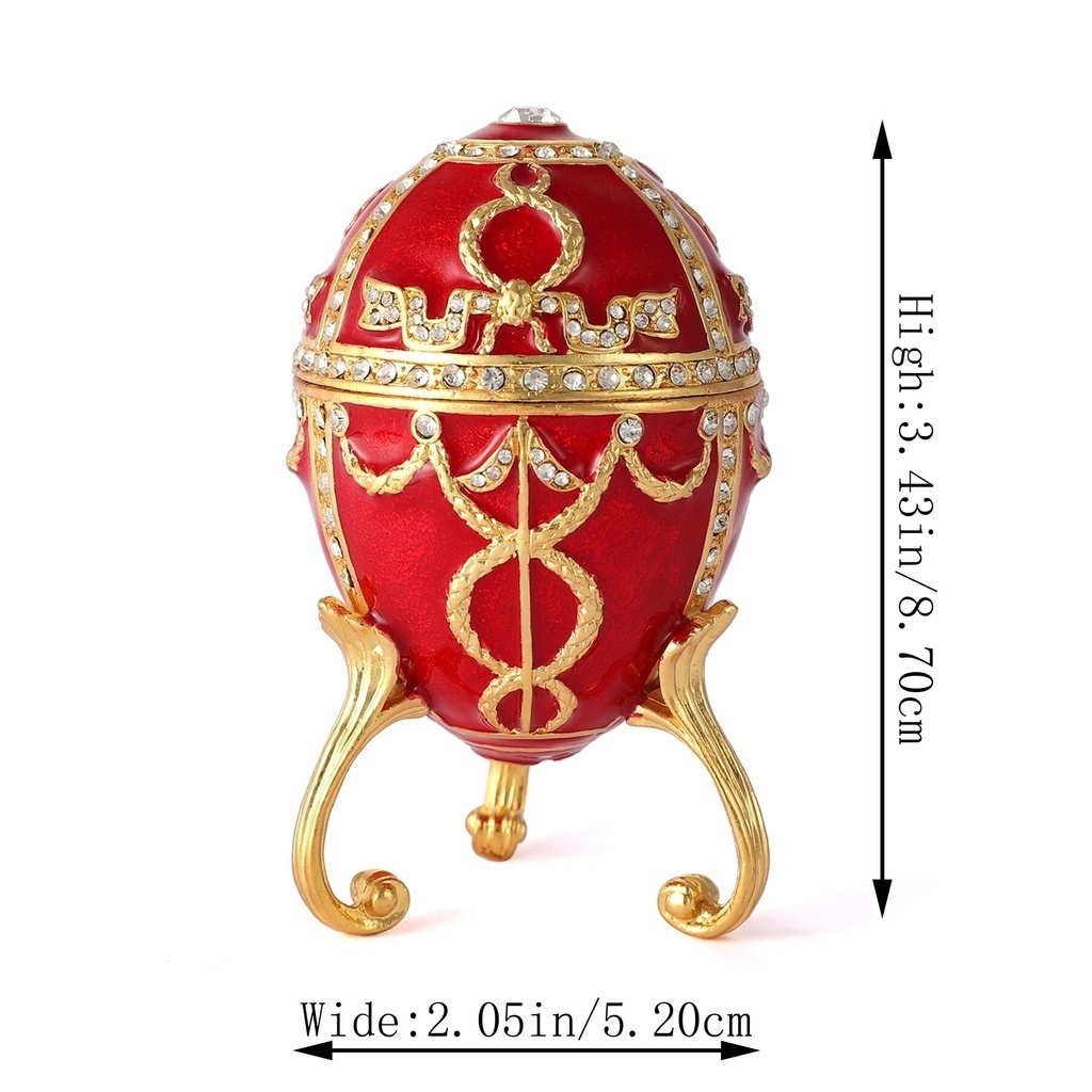 QIFU Metal Craft Red Faberge Egg for Jewelry Box | Shopee Philippines