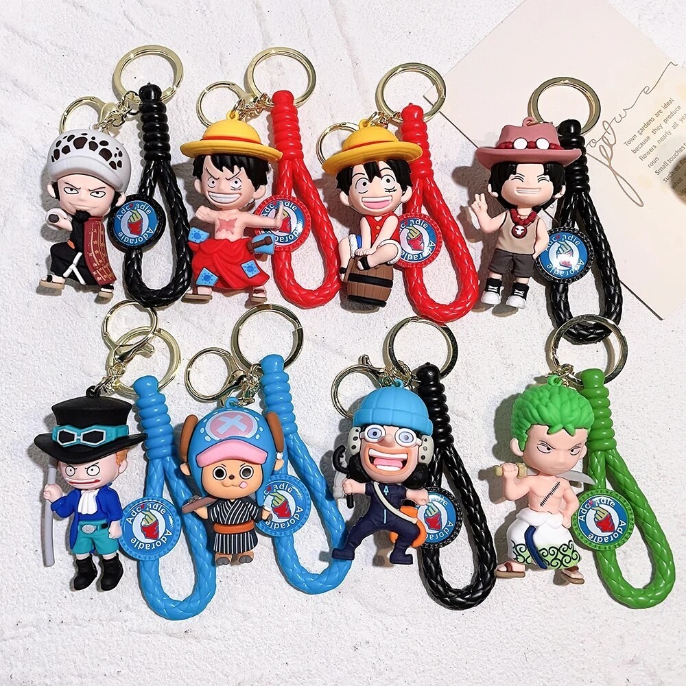 One Piece Keychains Anime Monkey D. Luffy Tony Chopper Roronoa Zoro ...