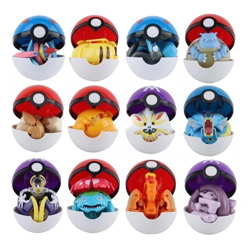 12 Styles Pokemon Figures Toys Variant Ball Model Pikachu Lucario ...