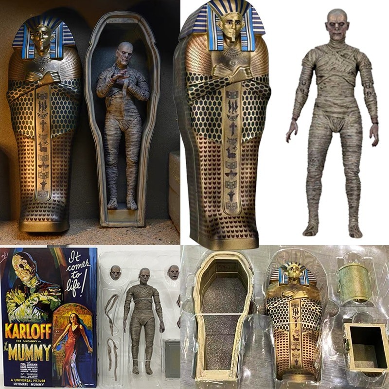 NECA Universal Monsters The Mummy Casket Coffin Pyramid Action Figure ...