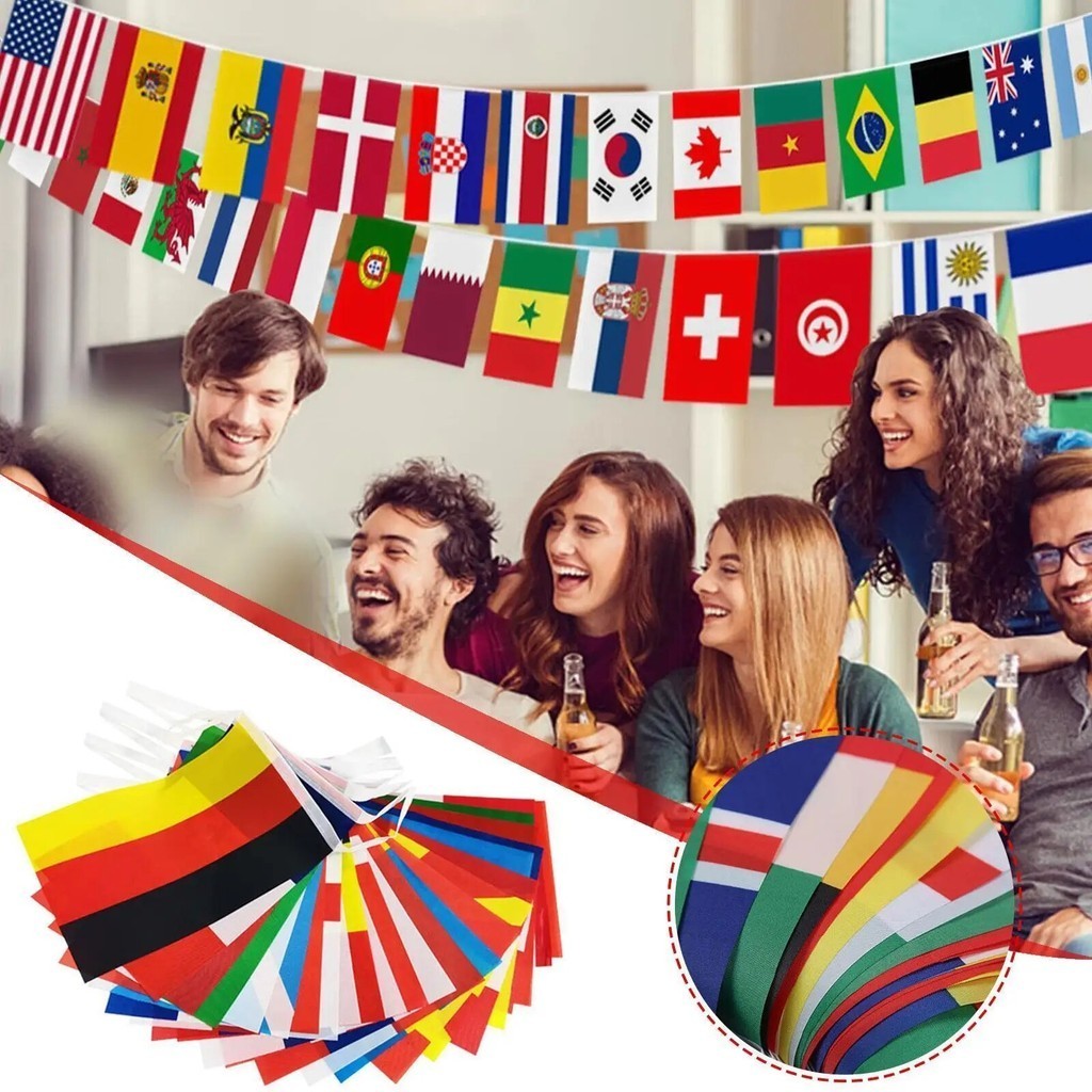 5M 32Pcs Flags String Flag Countries Around The World Nations Flag ...