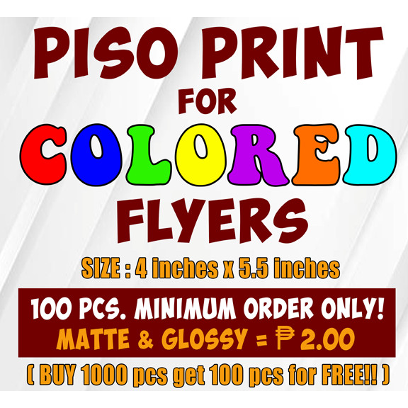 Piso Flyer Print COLORED (4x5.5 inches) for Business and Elections ...