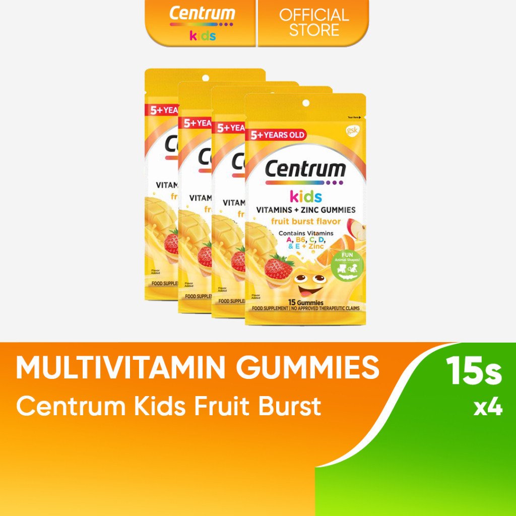 Centrum Kids Multivitamin Gummies Fruit Burst 15s (Pack of 4) | Shopee ...
