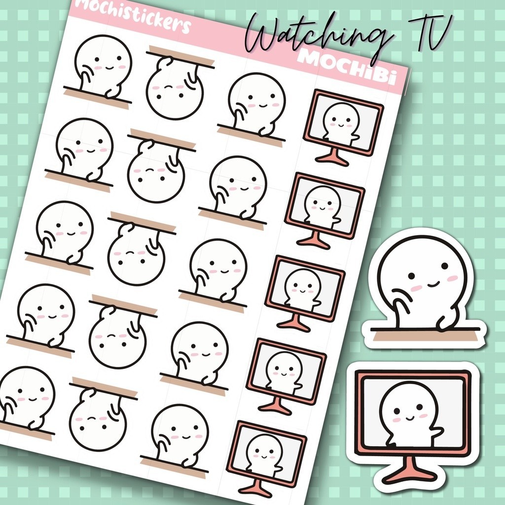 WATCHING TV MOCHIBI - PLANNER STICKERS | Shopee Philippines