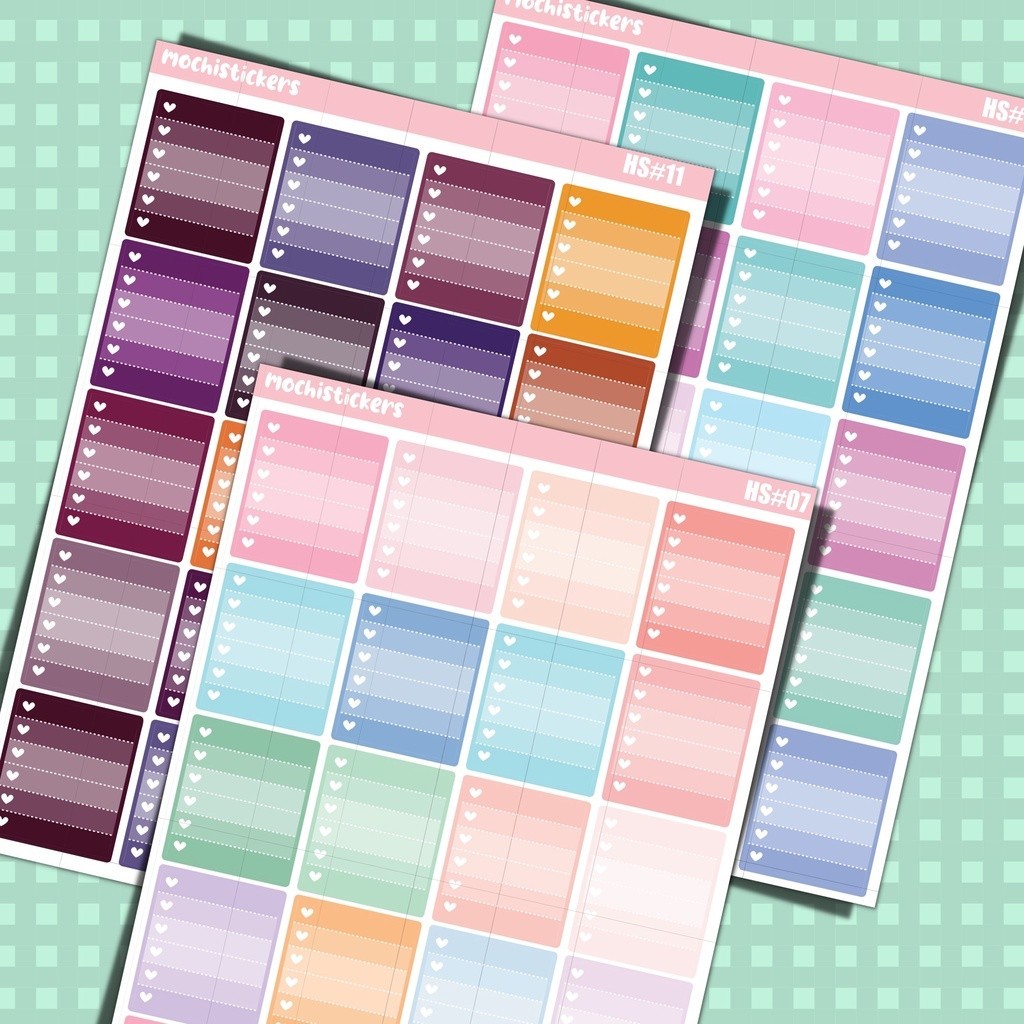 5-LAYER HEART CHECKBOX FUNCTIONAL STICKERS, BULLET, PLANNER, JOURNAL ...