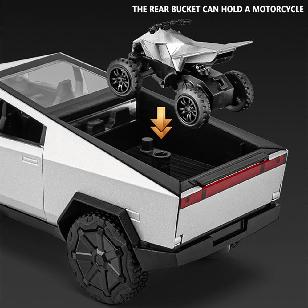 LEO 132 Tesla Cybertruck Pickup RV Metal Diecast Alloy Toy Car Model ...