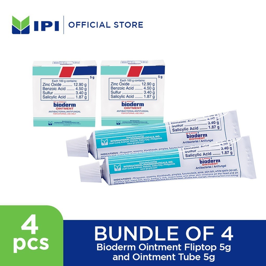 Bioderm Ointment 5g tube and Ointment 5g Filptop [Mix Bundle of 4 ...