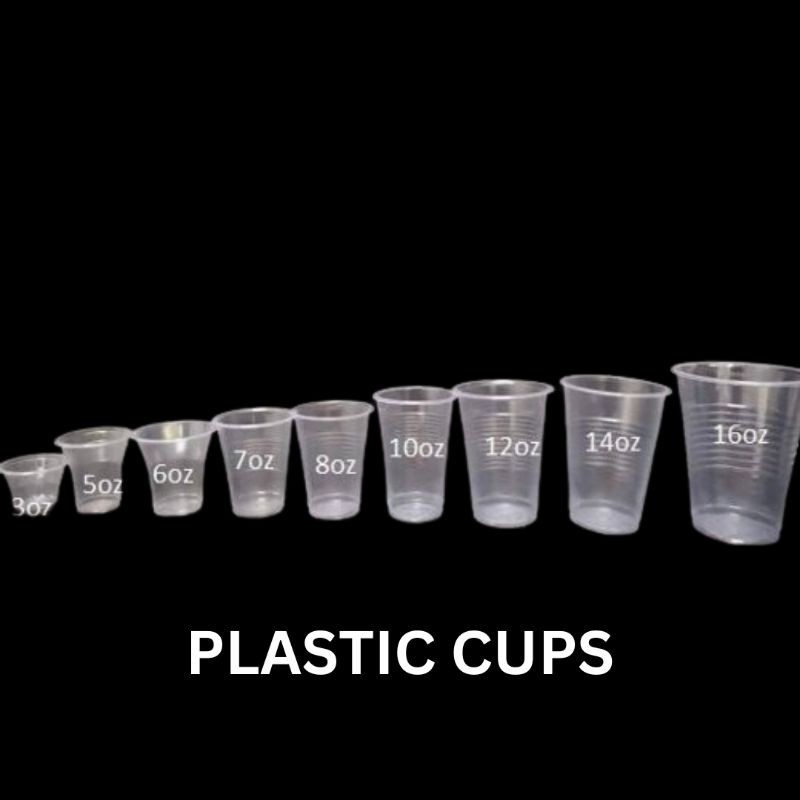 50pcs Plastic Cups, Disposable cups, Drinking cups, Transparent/Clear 3 ...