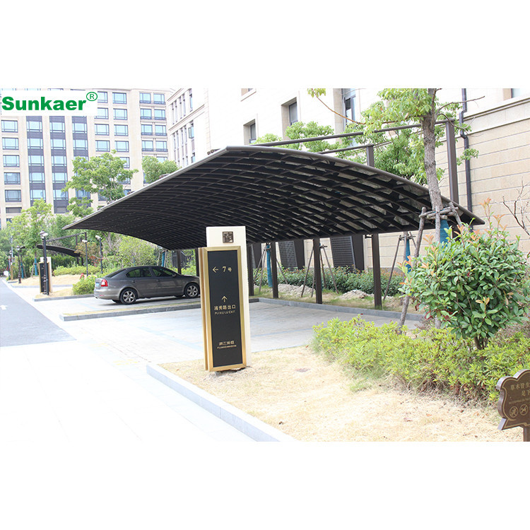 Canopy shelter aluminum carport support beams polycarbonate roof cover ...