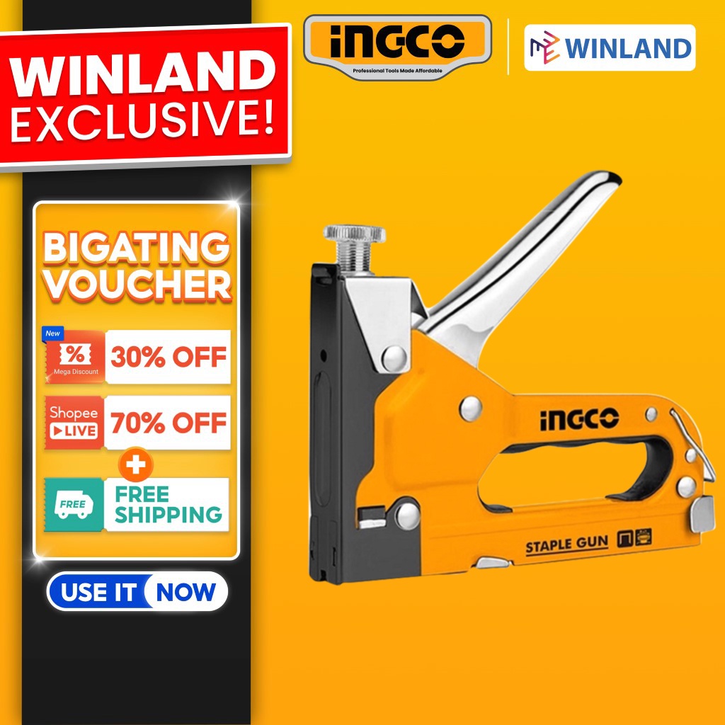 Ingco by Winland Industrial Grade Gun Tacker Staple Gun Tucker HSG14018 ...