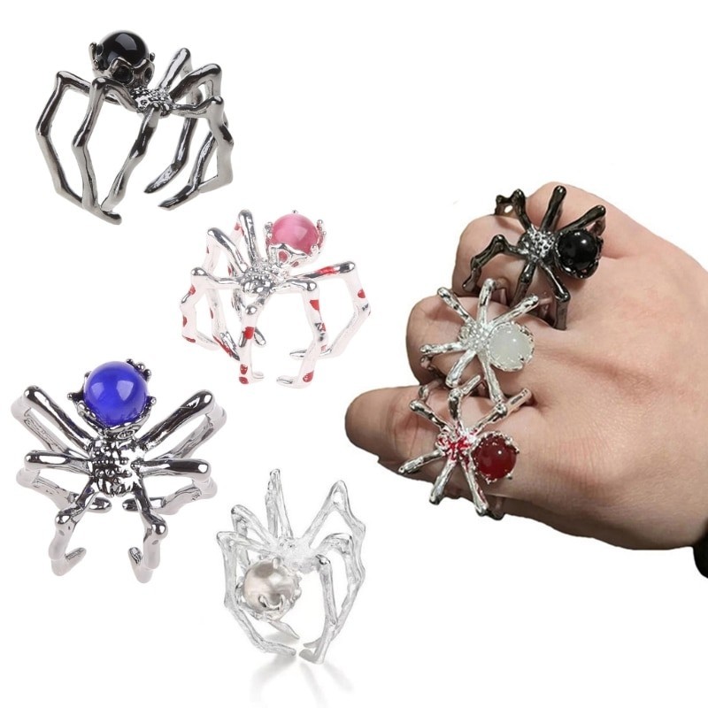 B36D Gothic Spider Ring for Women Charm Luxury Punk Aesthetic Couple ...