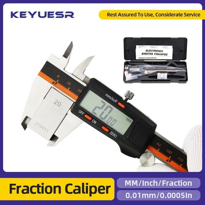 Fraction Digital Caliper Digital Micrometer Ruler Stainless Steel Gauge ...