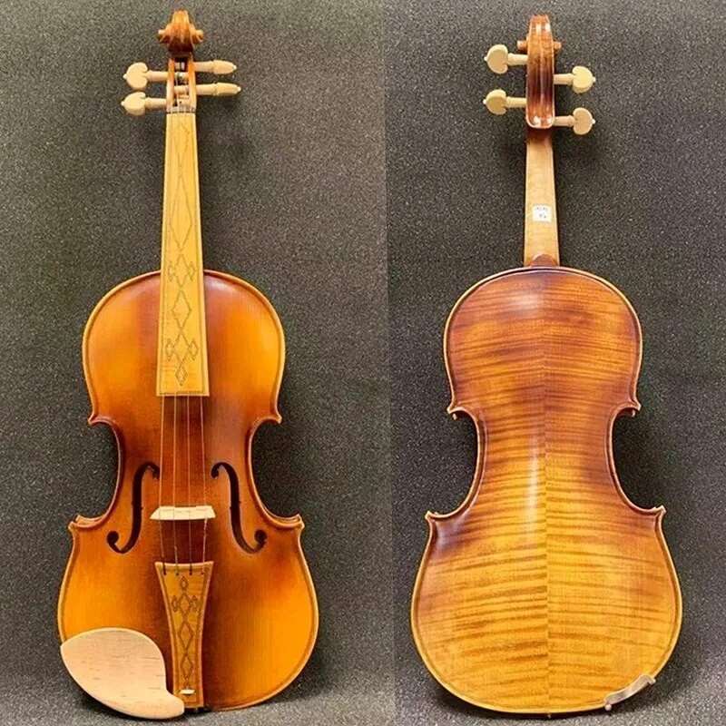 유Strad style SONG Maestro handcrafted 4/4 violin,carving fretboard and ...