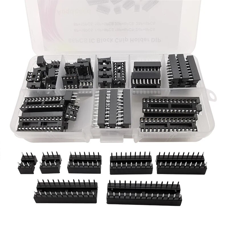 ☄66Pcs/Box PCB Terminal IC Jack Adapter Solder Type DIP Female Socket ...