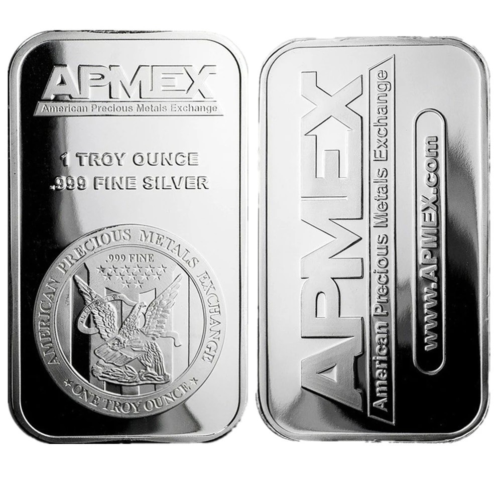 APMEX Silver Bar Bullion Silver-plated Replica Collectible Crafts ...