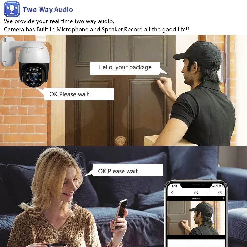 Event promotion PTZ IP 4K 5MP Color 8MP Surveillance Humanoid Camera ...