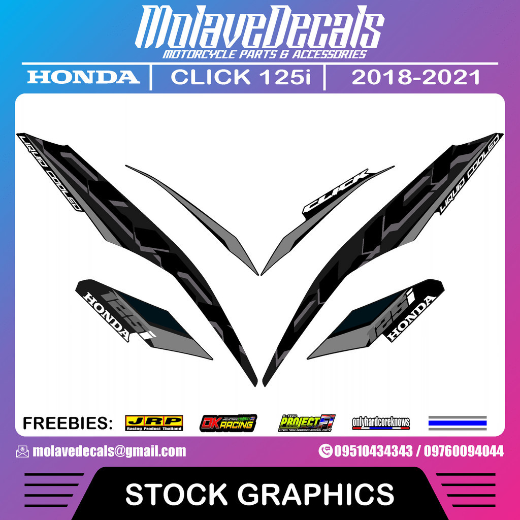 Honda Click v2 Stock Graphics Standard Black | Shopee Philippines