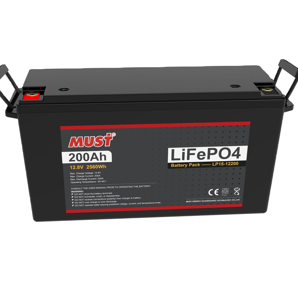 MUST 24V 5kwh Solar Panel Phosphate 200ah 300ah Lifepo4 12v 100ah ...