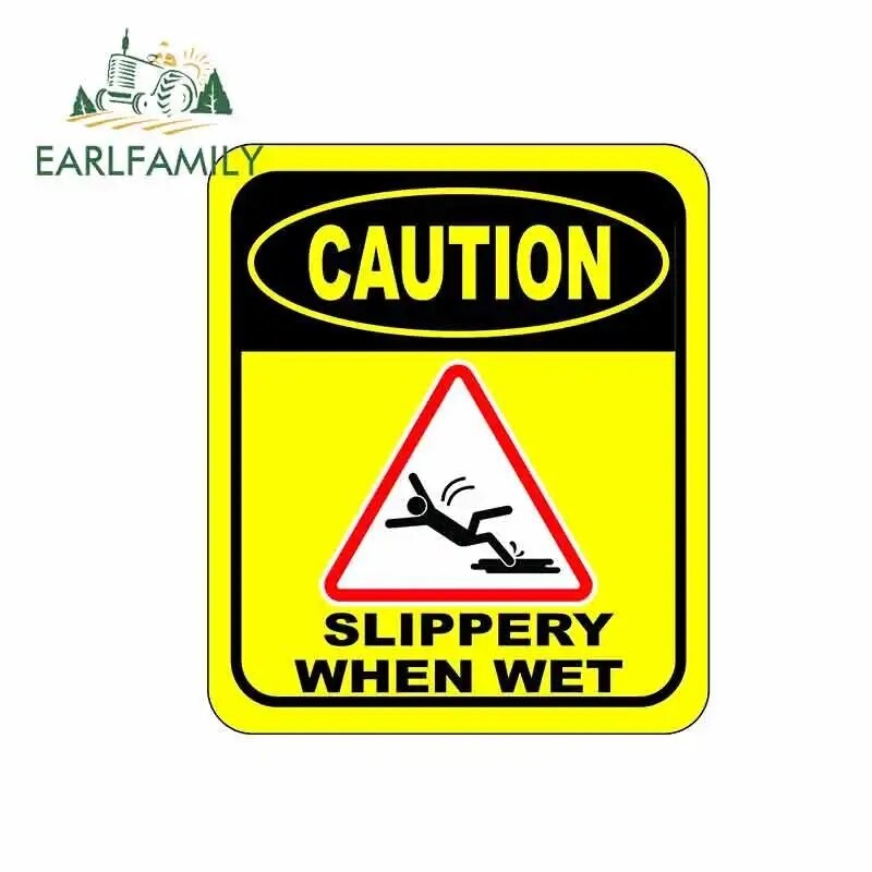 EARLFAMILY 13cm x 11.1cm for Caution Slippery When Wet Bathroom Wet ...