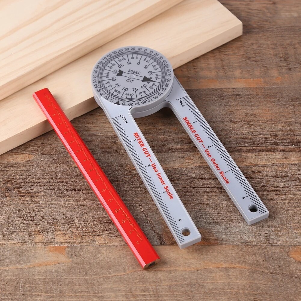 360 Degree Protractor High Precision Single Cut Scale Protractor Ruler ...