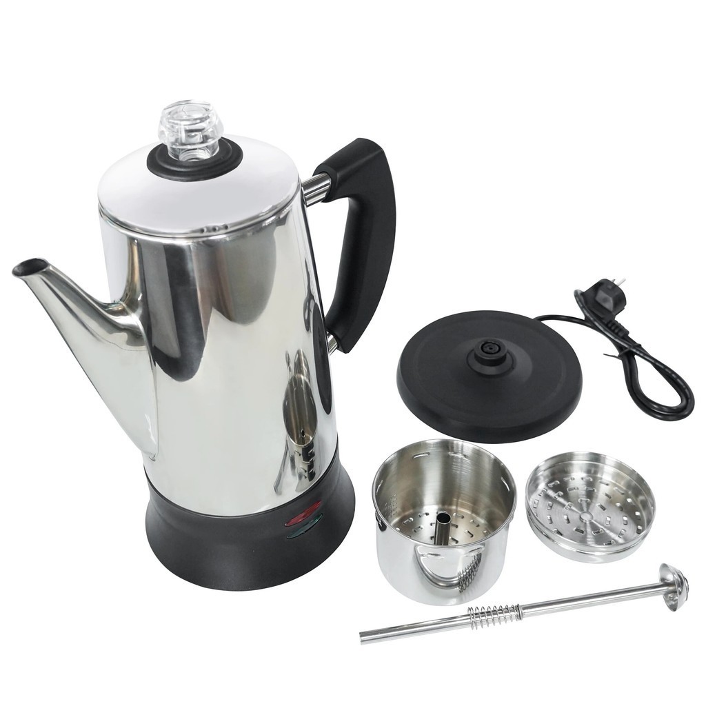 12 Cups Stainless Steel Electric Coffee Pot 110v 220v Coffee Maker Pot ...