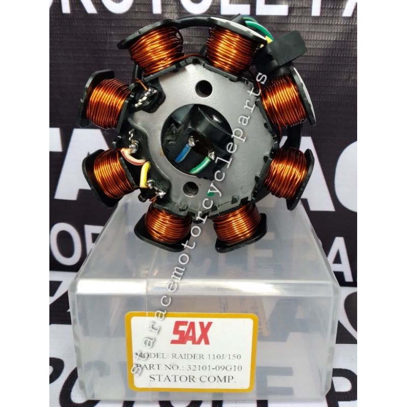 SUZUKI RAIDER110J/RAIDER150 STATOR ASSY 4 WIRES/8 COILS SAX BRAND 100% ...