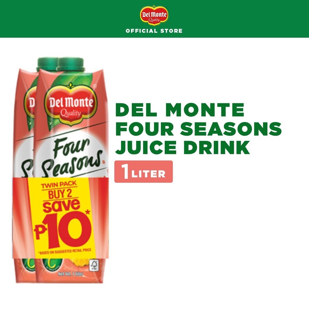 DEL MONTE Four Seasons Juice Drink for Refreshing Fruity Goodness - 1L ...