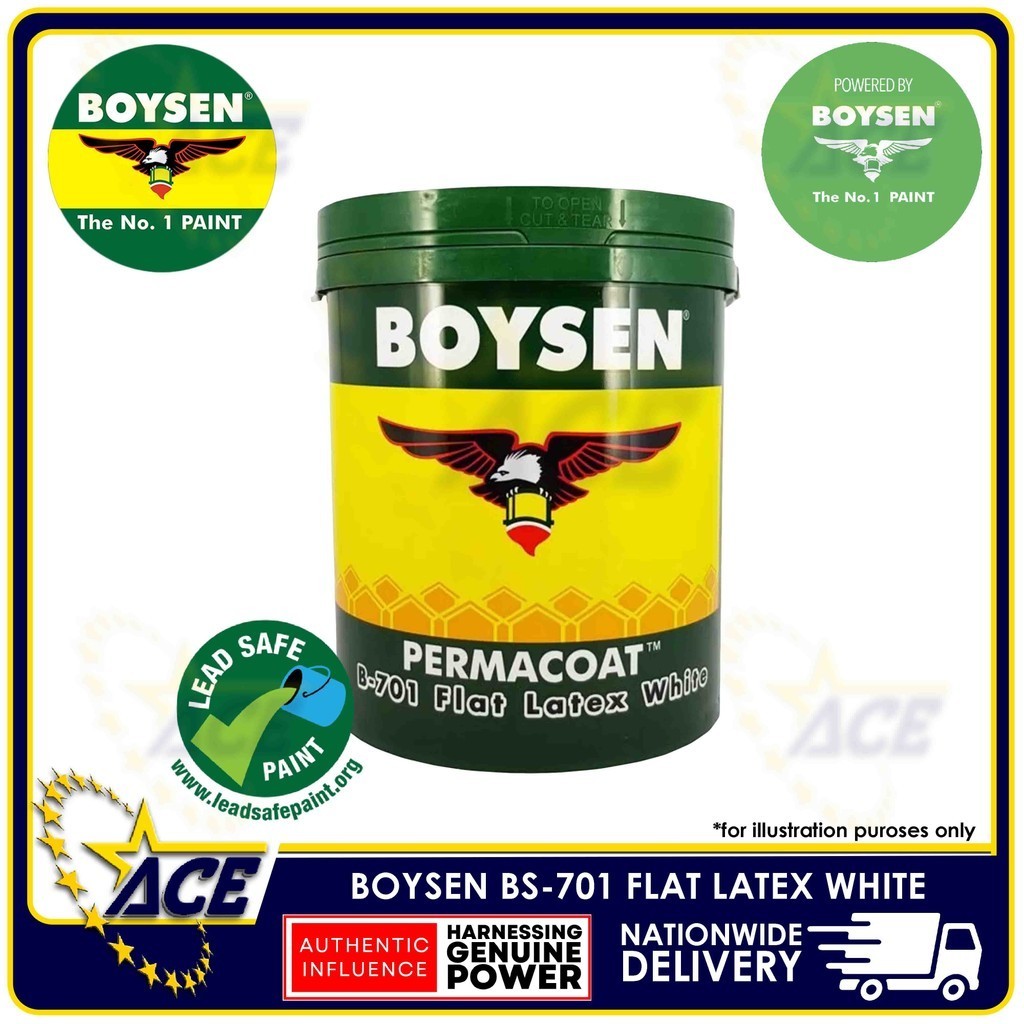 BOYSEN PERMACOAT B-701 FLAT LATEX WHITE 4L | Shopee Philippines