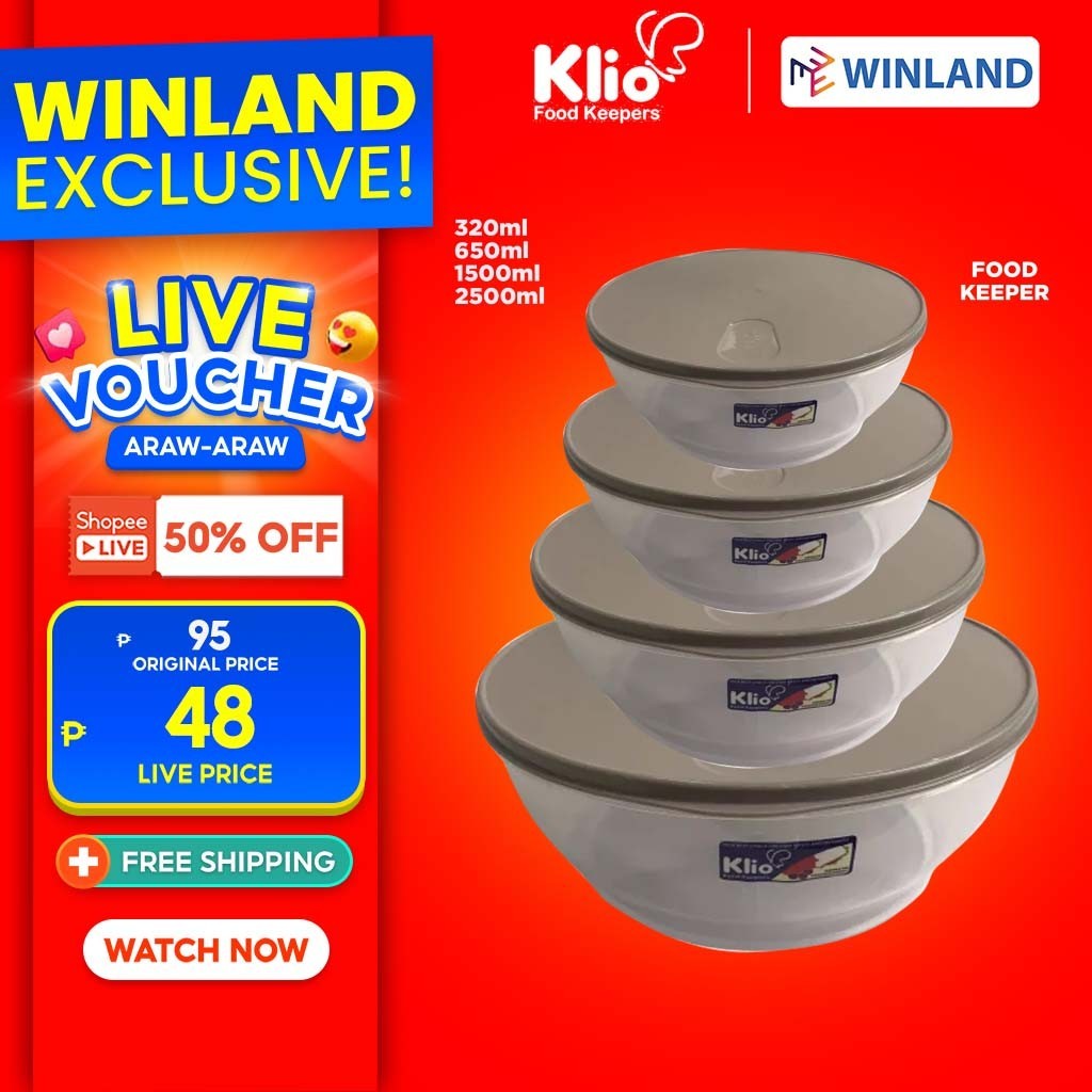 Klio by Winland Round Bowl Stackable Food Keeper Rounded Container ...