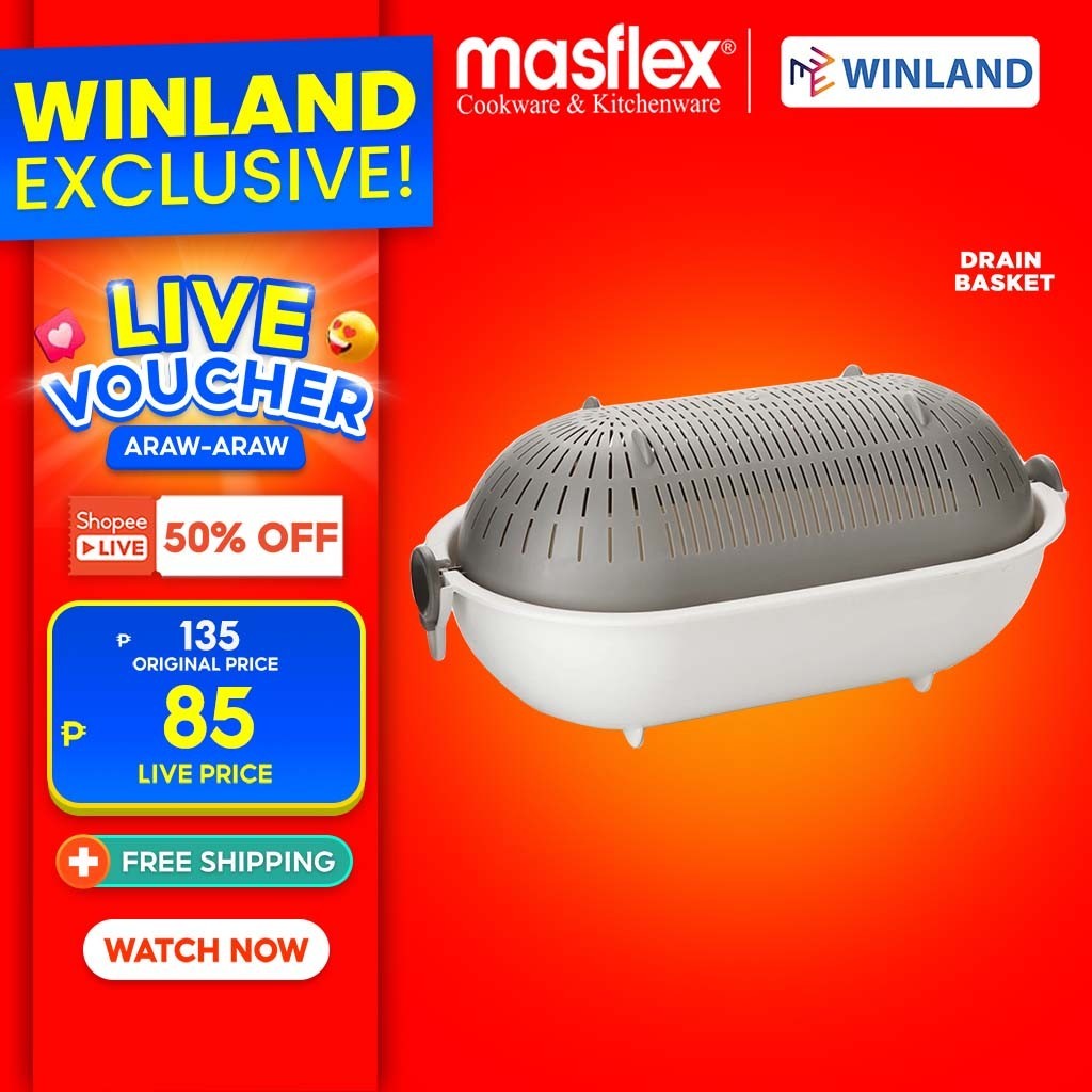 Masflex by Winland Plastic Multi-Purpose Oval Drain Basket Durable Polypropylene Plastic Body ...
