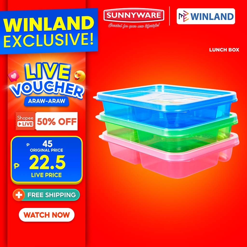 Sunnyware by Winland Bento Box w/ Saucer & Spoon & Fork / Lunch Box ...