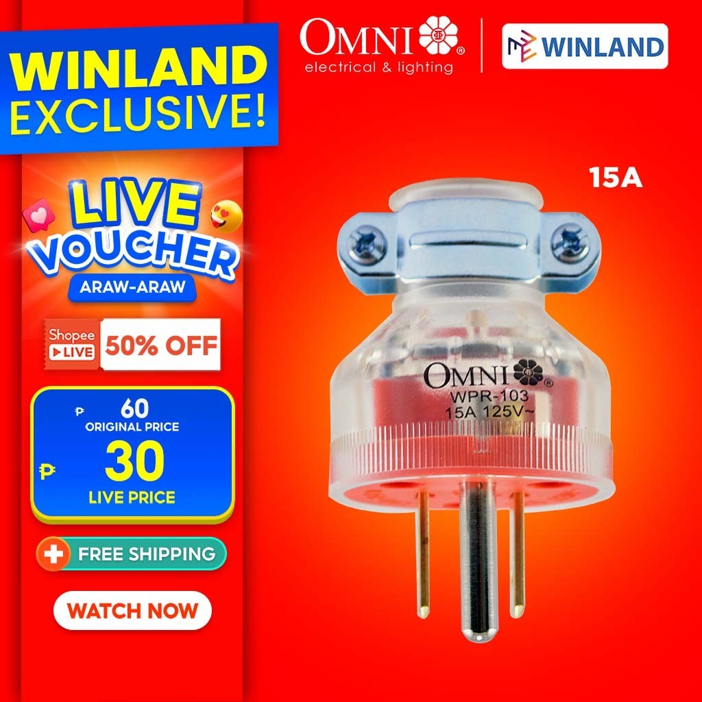 Omni by Winland Heavy Duty Parallel Plug with Grounding 15A 250V ...