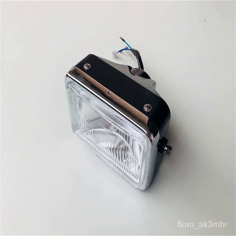 Motorcycle Headlight Head Lamp Cafe Racer Rectangular Retro Front Light ...
