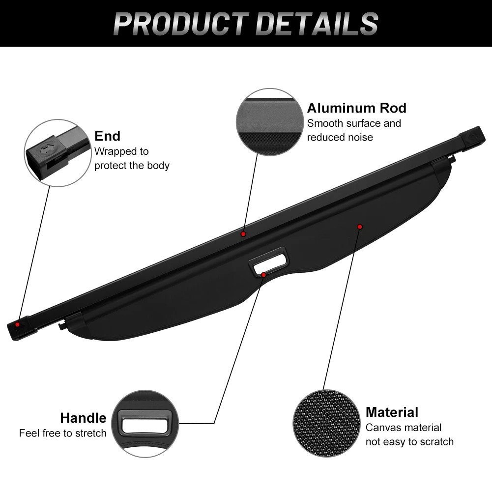 Car Rear Boot Shield Cover Fit for Hyundai Palisade 2019-2023 Trunk ...