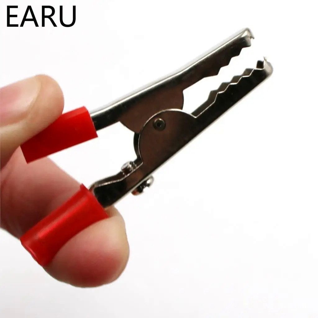 Hot 10pcs 50mm Plastic Handle Test Probe Metal Alligator Clips ...