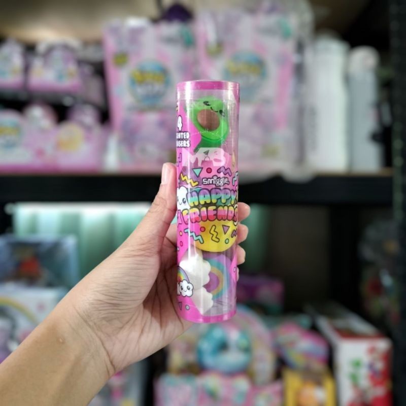 Smiggle Happy Friends Scented Erasers Tube X4 | Shopee Philippines
