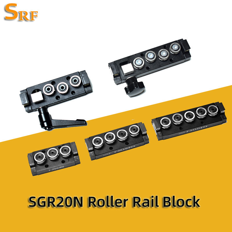 Aluminum Square Roller Linear Guide Rail Slide Block 1pcs SGB20N Dual ...